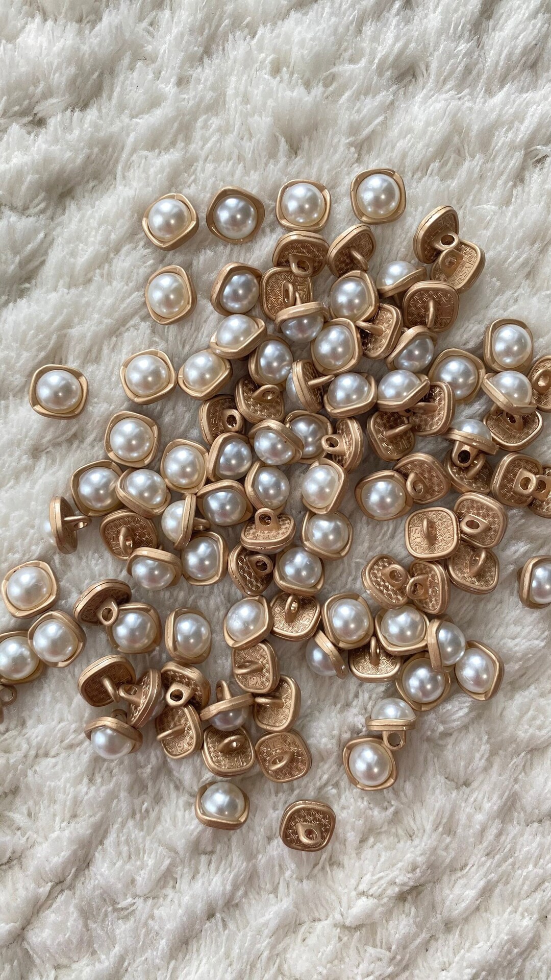 10mm Women Elegant Zinc Alloy Square Pearl Shank Sewing Buttons, Blouse ...