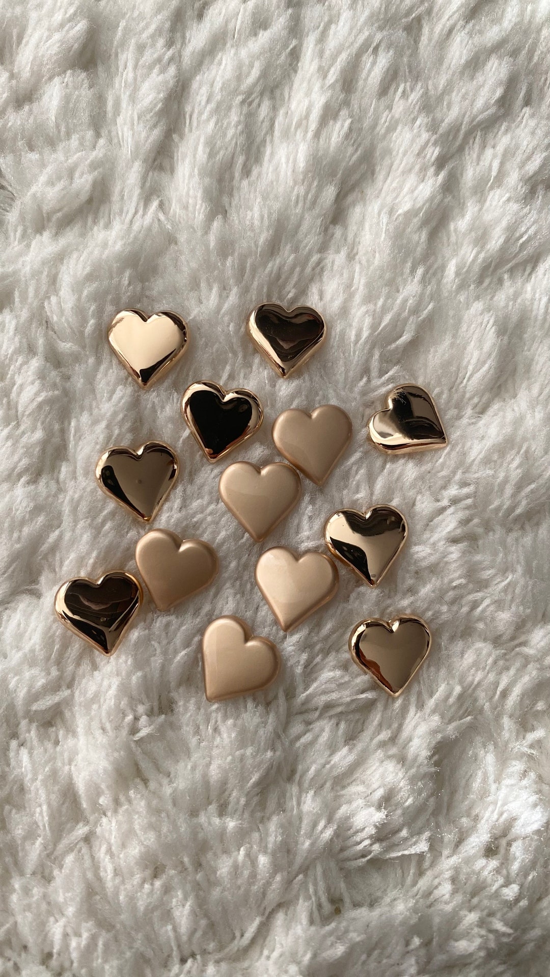 11mm Women Elegant Cute Matt Shinny Heart Zinc Alloy Mini Metal Shank ...