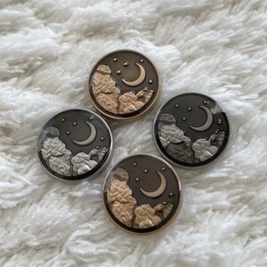 18mm Women Gold Silver Lucky Half Moon Metal Shank Sewing Buttons ...