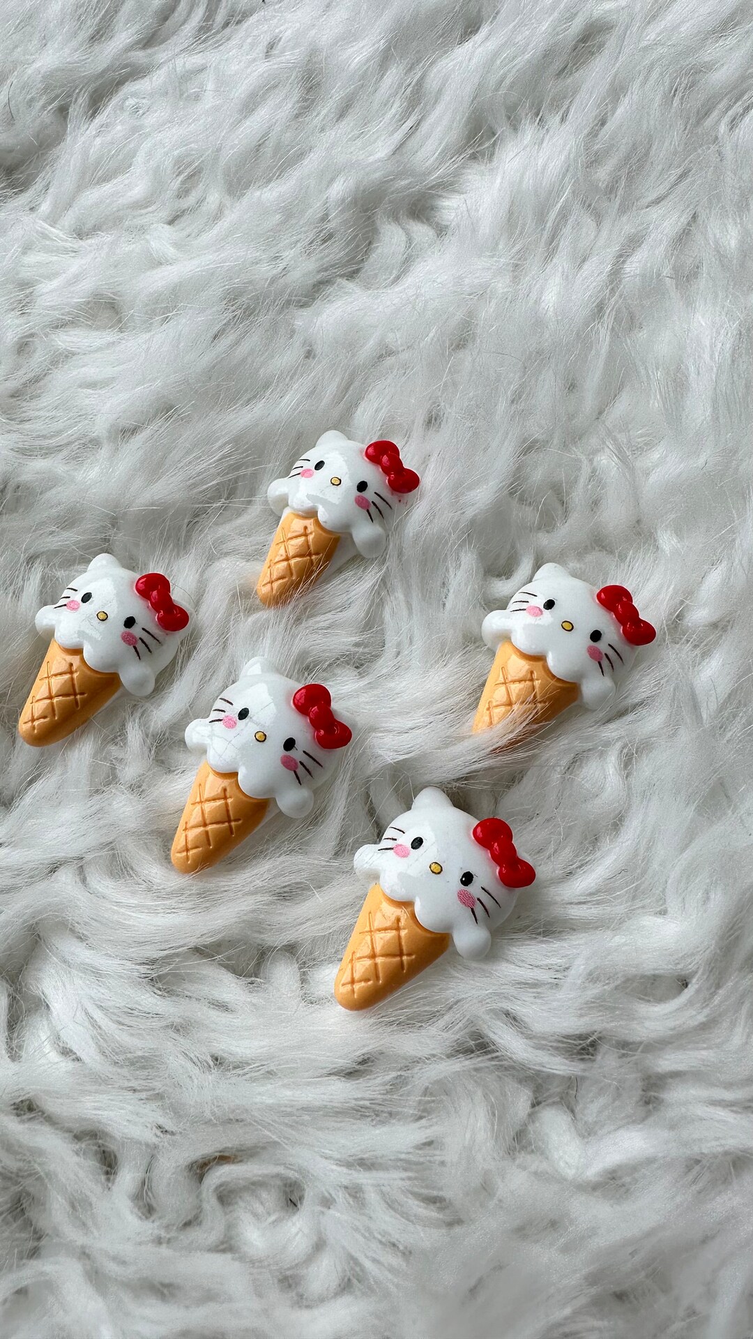 24mm Kids Baby Cute Kitty Cat Ice Cream Cone Shank Sewing Buttons DIY ...