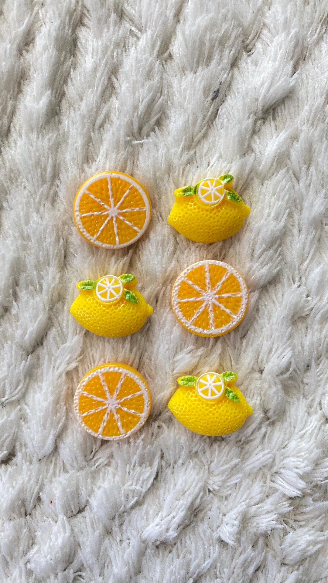 Kids Women Cute Sommer Yellow Lemon Orange Fruit Shank Sewing Buttons ...