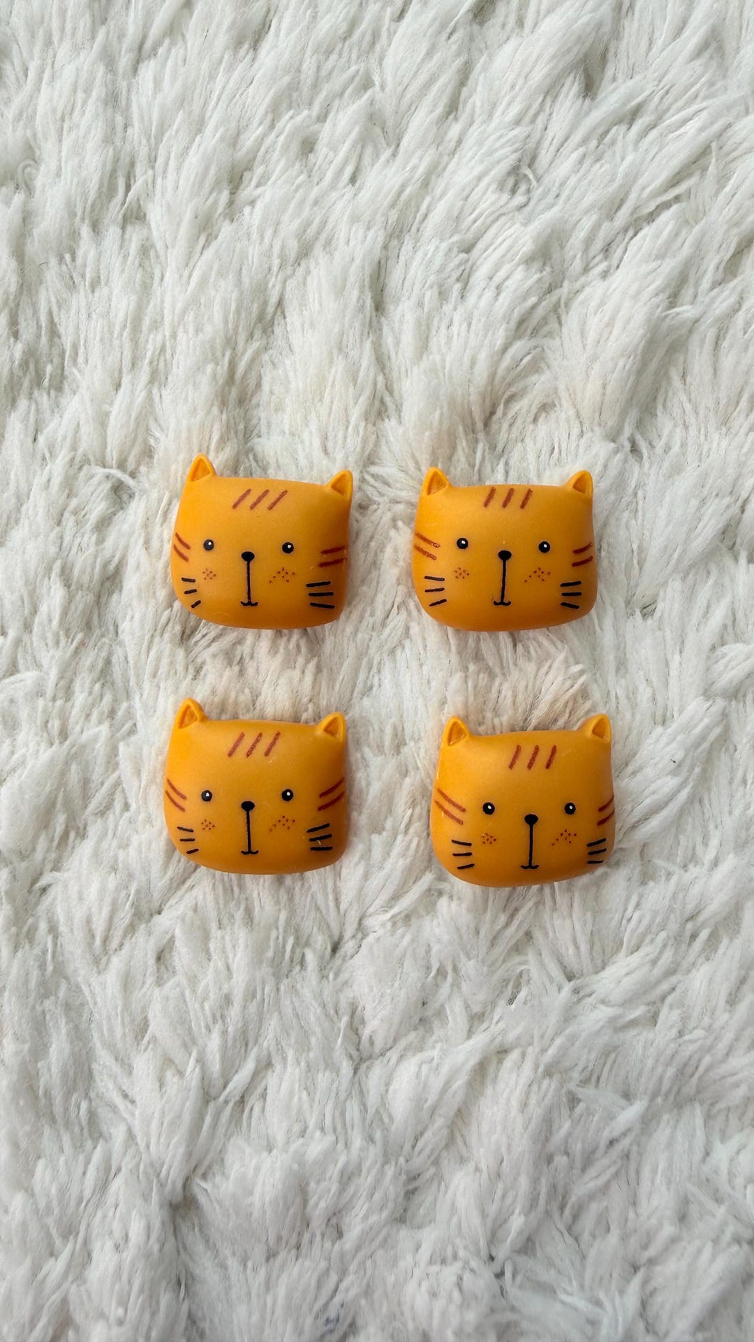 22mm Kids Baby Cartoon Cat Head Orange Animal Shank Sewing Buttons DIY ...