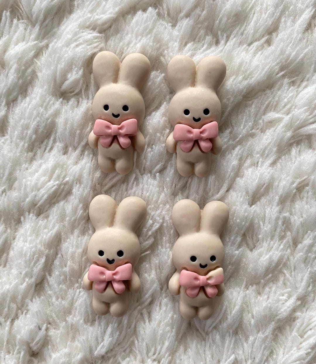 20mm Girl Baby Cute Skin Color Rabbit Animal With Pink Bow Shank Sewing ...