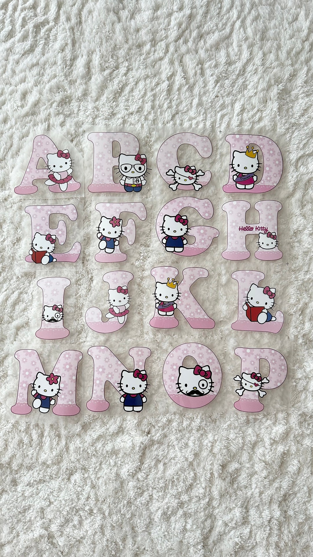 7cm Kids Baby Teen Kitty Cat Pink Alphabet Letters Clothing Iron-on ...