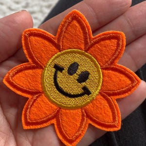 5CM 6CM Kids Baby Cute Embroidery Happy Flowers Iron on Clothing ...