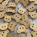 Kids Baby Natural Wood Bear Buttons, 2 Holes Round 18mm 20mm Teddy Bear ...