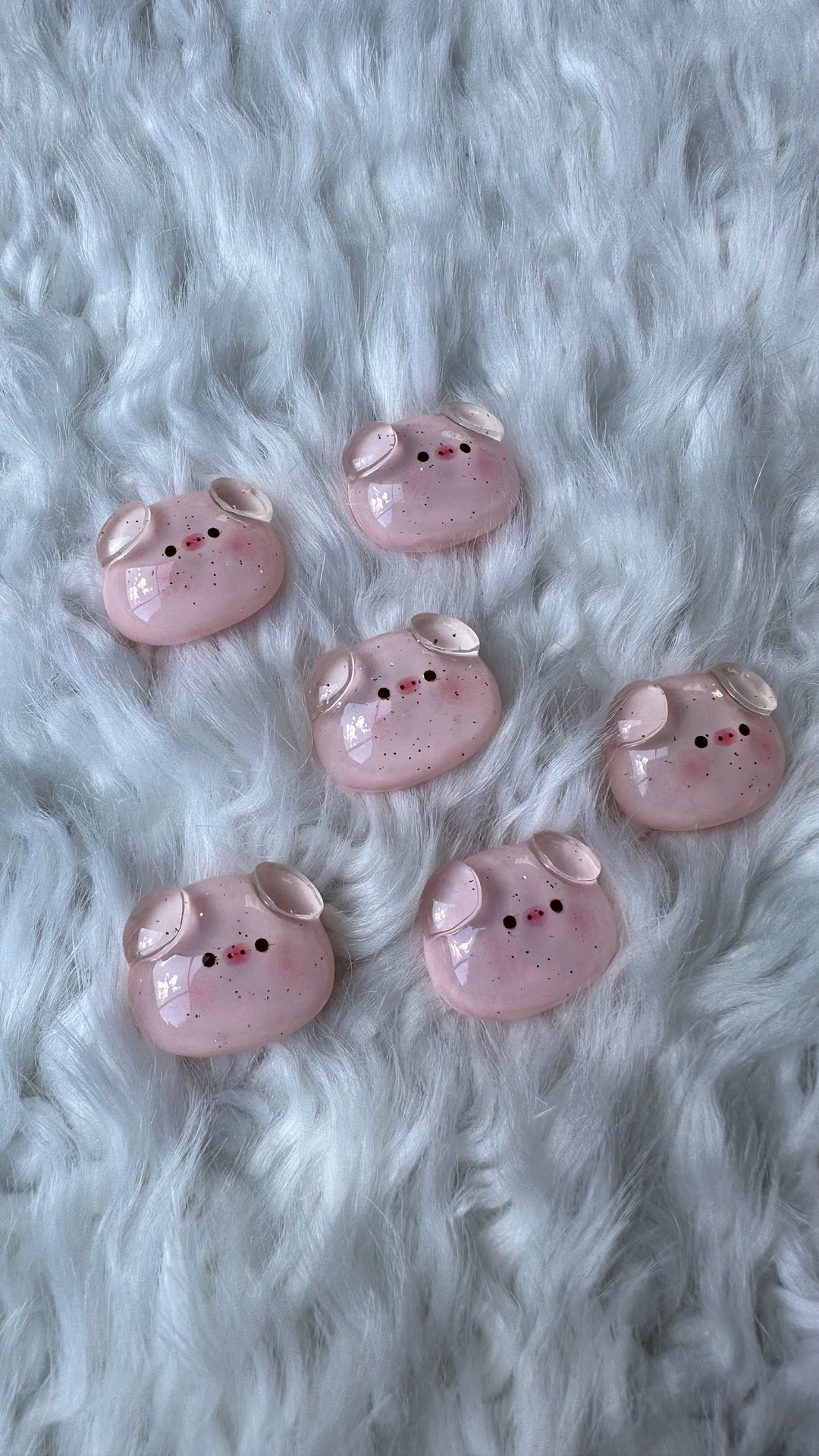 17mm Kids Baby Cute Mini Piggy Resin Shank Buttons, Cartoon Pig ...