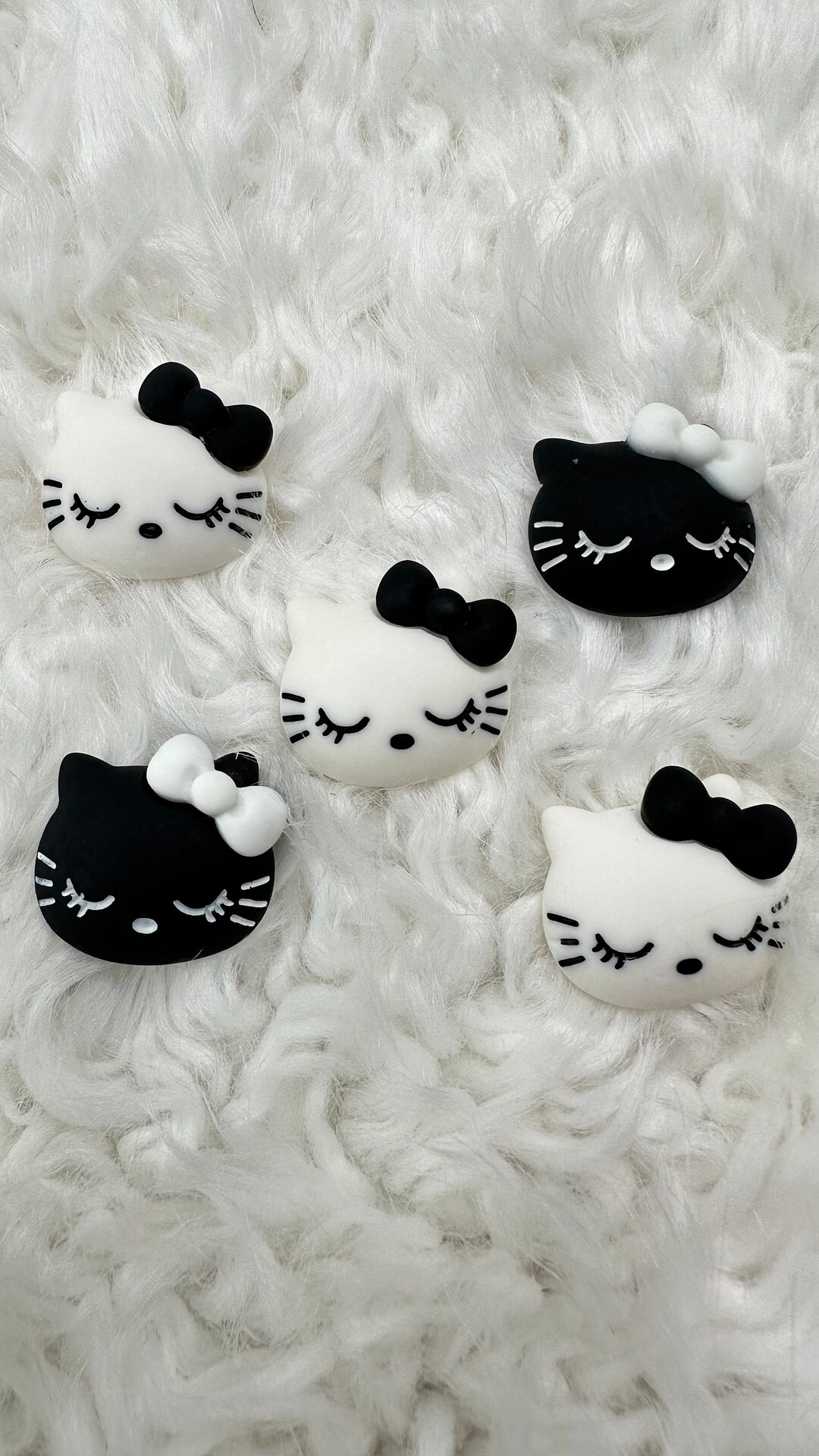 21mm Kids Baby Cute Resin Black White Kitty Cat Heat Shank Sewing ...