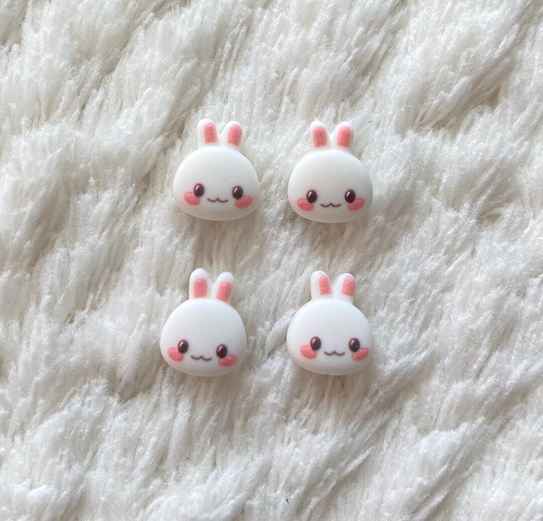 13mm Kids Baby Kawaii Cute Mini White Bunny Head Animal Shank Sewing ...