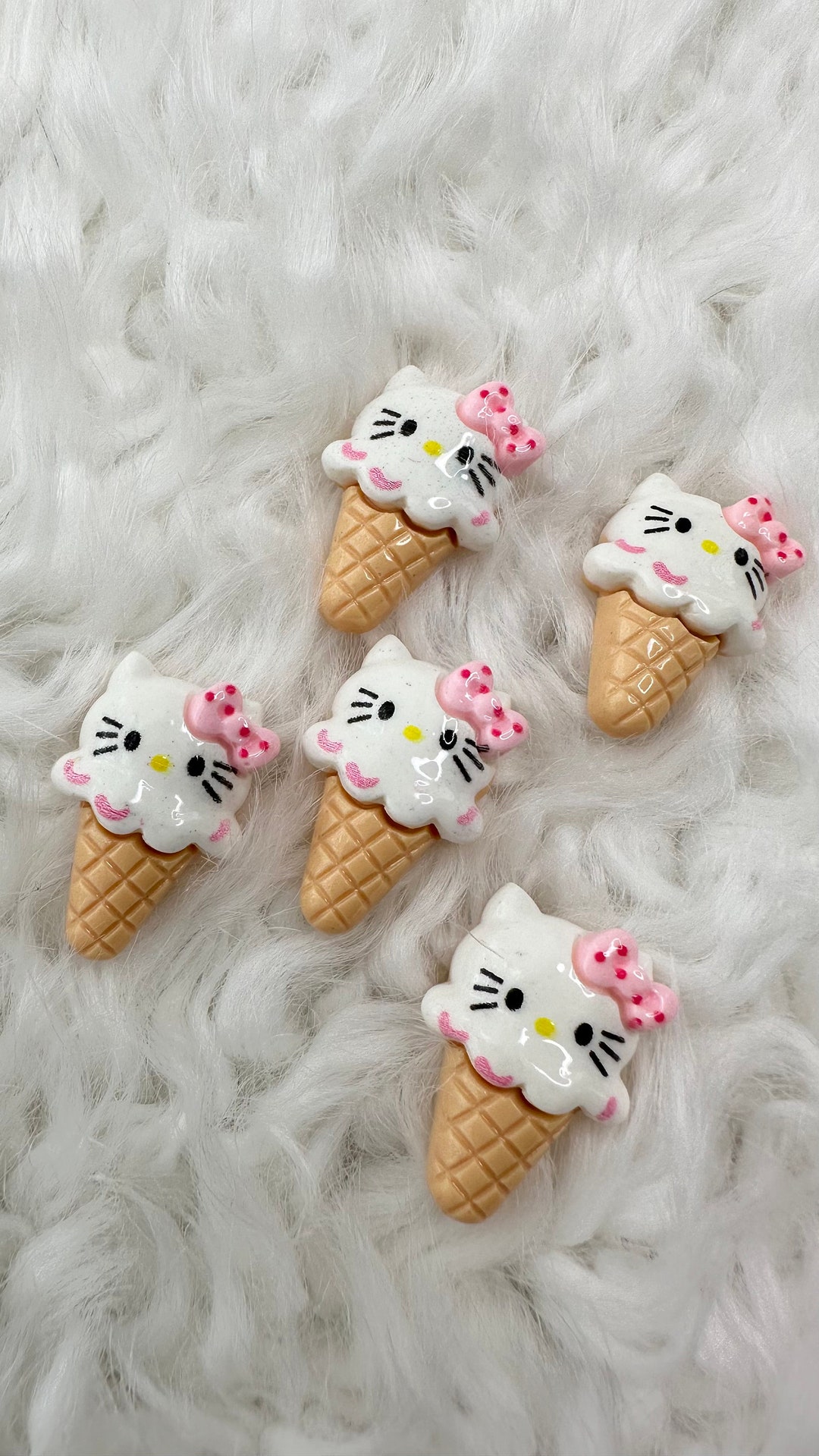 26mm Kids Baby Cute Resin Kitty Cat Ice Cream Shank Sewing Buttons, DIY ...
