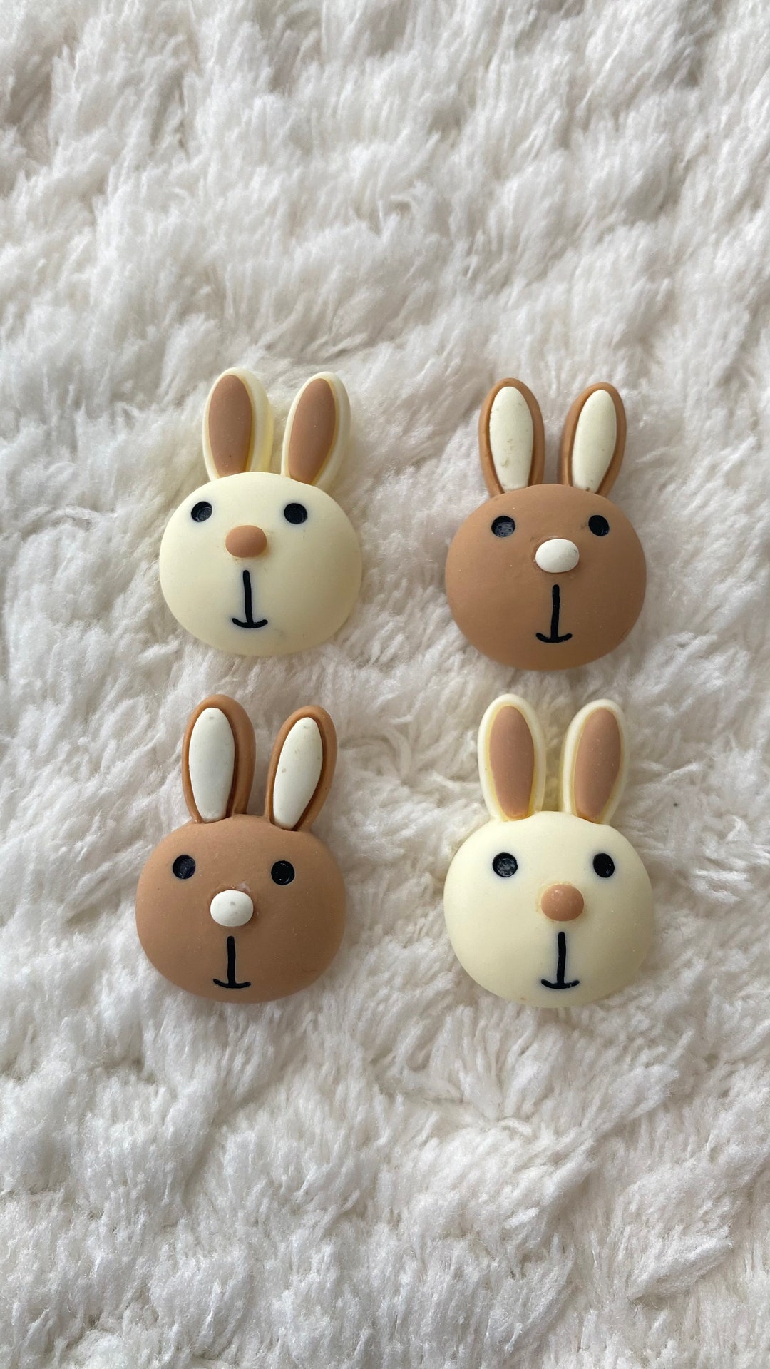 28mm Kids Baby Resin Happy Neutral Color Bunny Shank Sewing Buttons ...