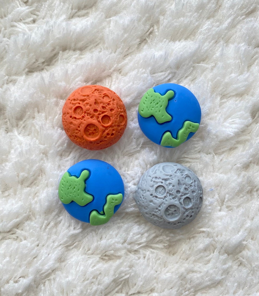 21mm Kids Cute Cartoon Planet Series Earth Round Shank Sewing Buttons ...