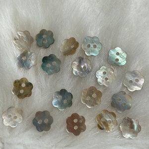 Women Mother of Pearl Shell Sewing Buttons, 2 Holes Natural Shell Star ...