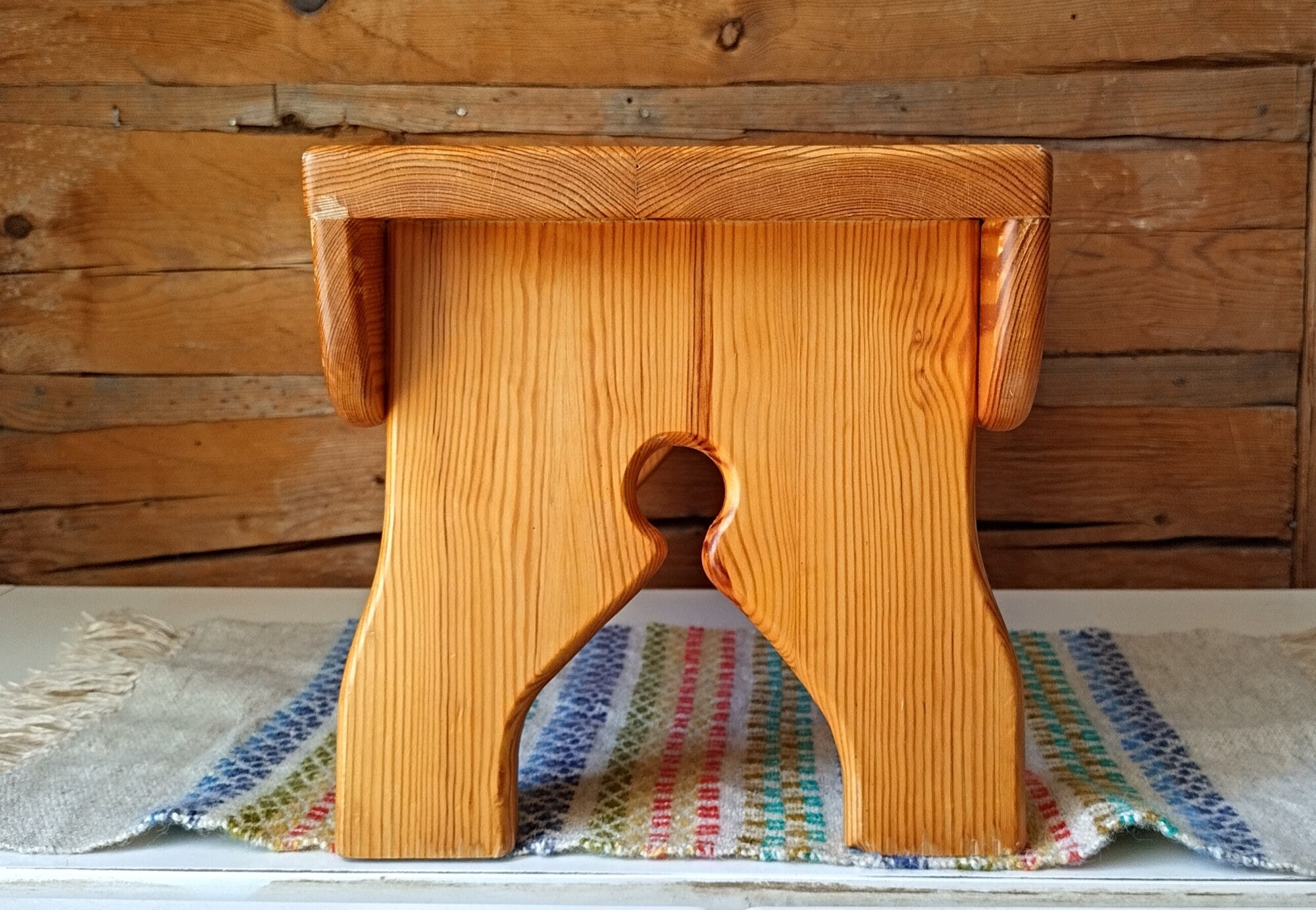 Vintage Swedish Handmade Rustic Pine Stool. Signed & Dated - Etsy