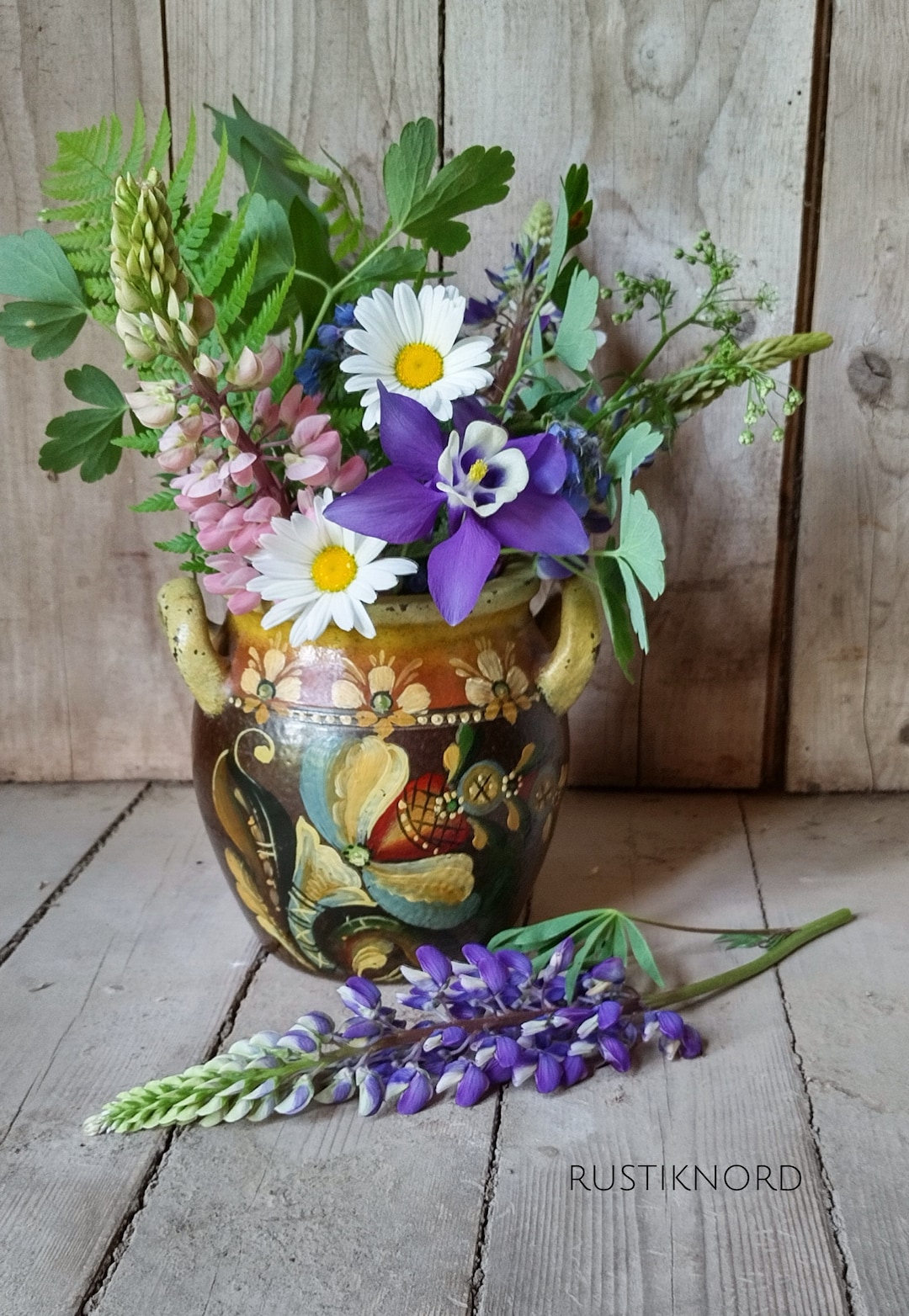 Handpainted Vintage Höganäs Ceramic Pot. Dated 1949 Swedish Allmoge ...
