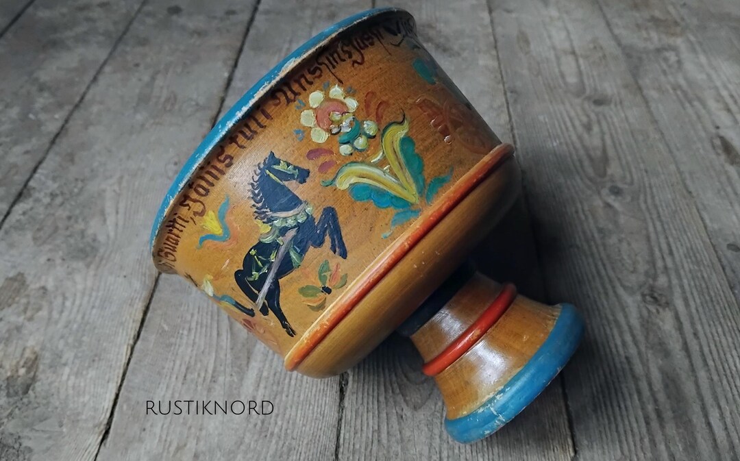 Vintage Germund Paaer Kalevala Koru Small Painted Wooden Chalice ...