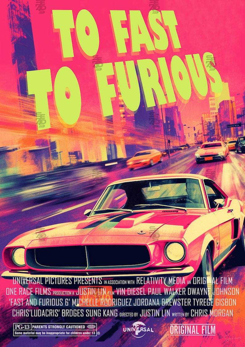 FAST AND FURIOUS Movie Poster, 50s, Print, Size A5/A4/A3/A2/A1/A0 ...