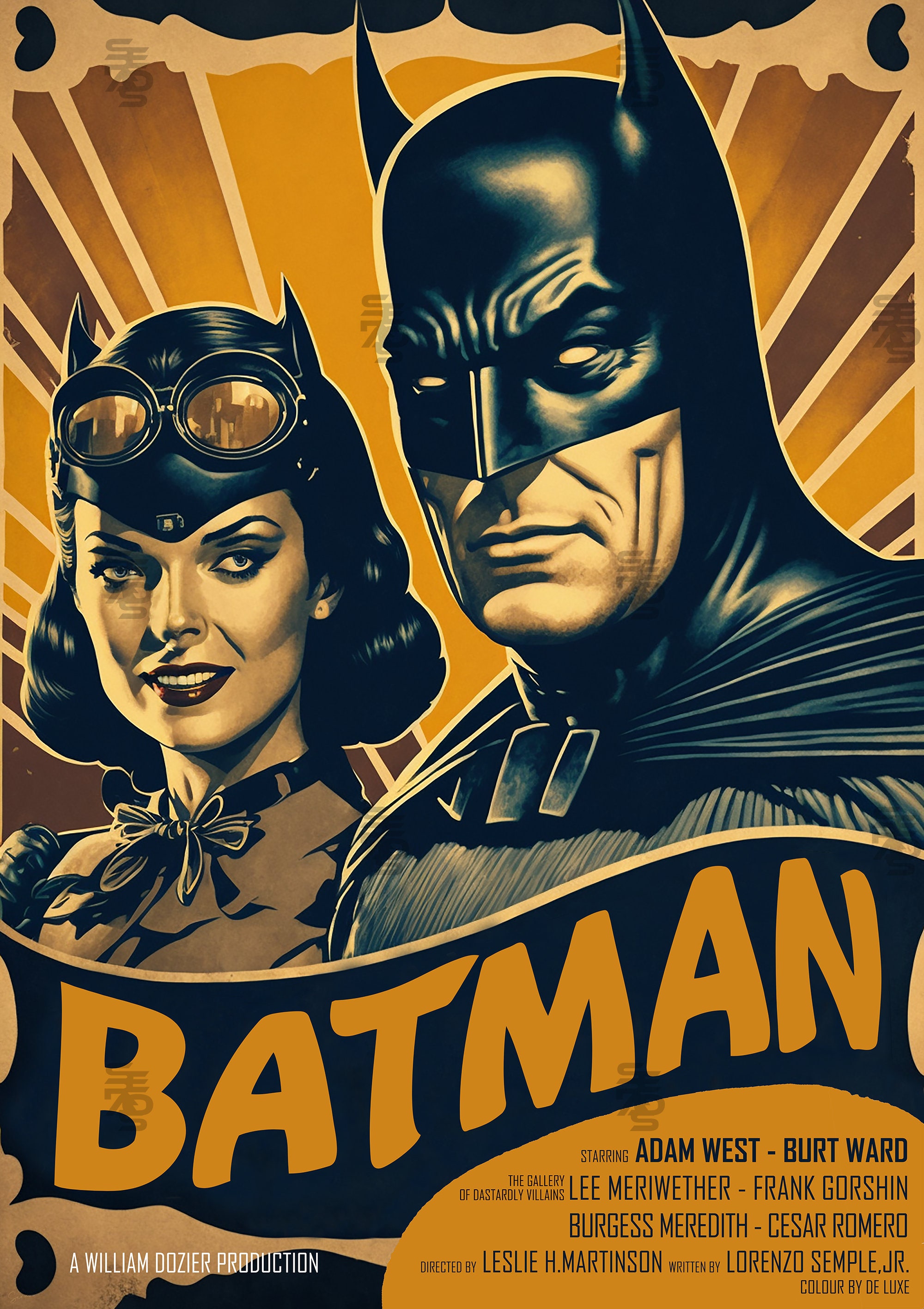BATMAN Movie Poster, 50s, PRINT, Format A5/A4/A3/A2/A1/A0, Creation ...