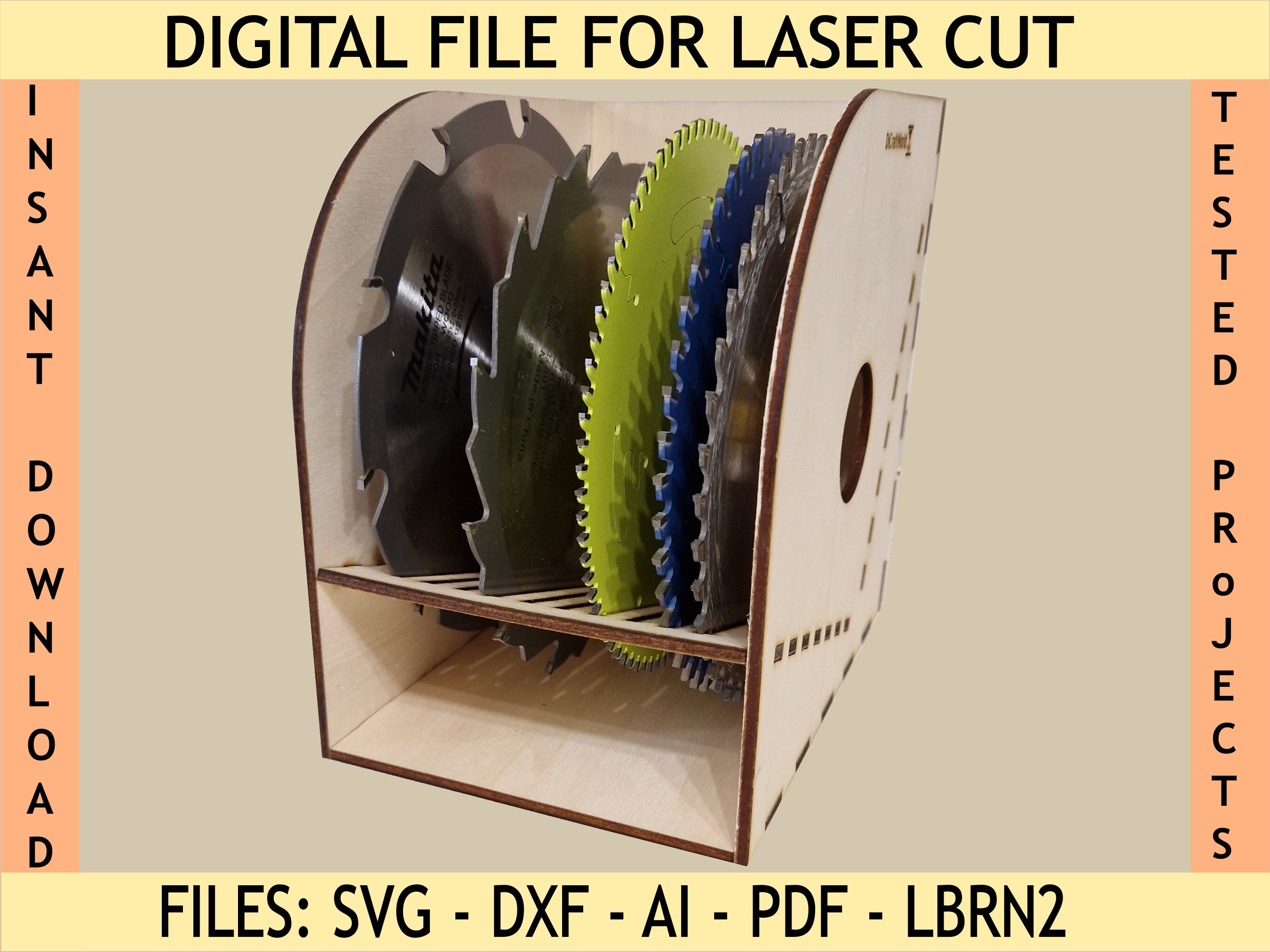 Circular Saw Blades Stand / Holder - SVG Laser Cut File Instant ...