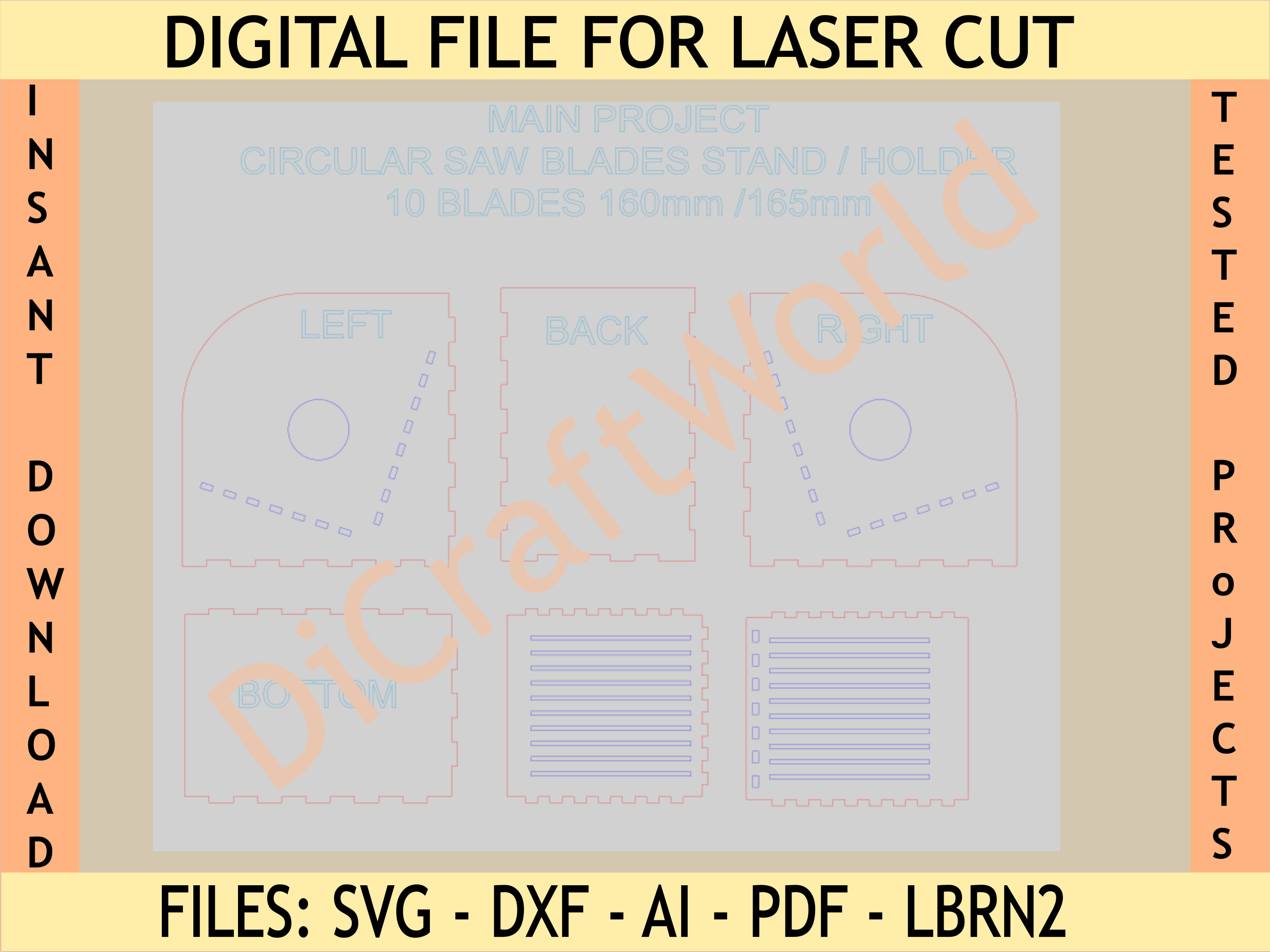 Circular Saw Blades Stand / Holder - SVG Laser Cut File Instant ...