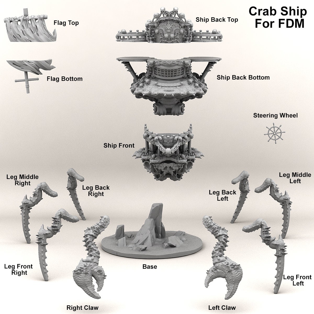 Crab Ship 1 Mini Printyourmonsters TTRPG Miniature Pack - Etsy