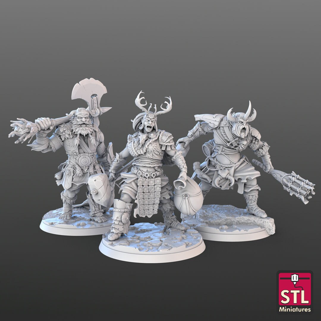 Frost Giants 3 Minis STL Miniatures TTRPG Miniature Pack - Etsy
