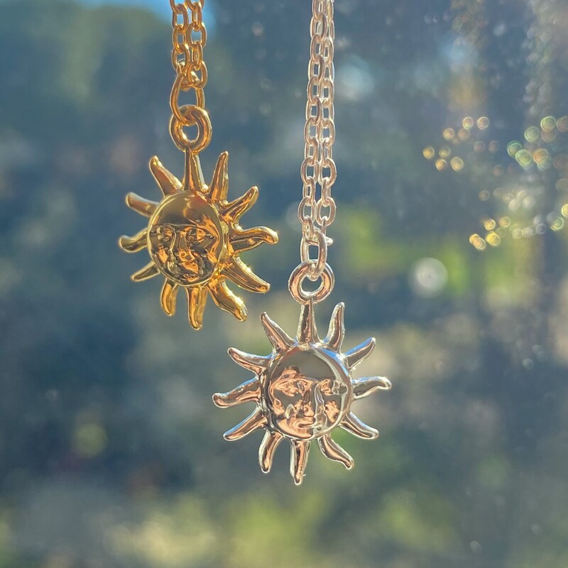 Sun Necklace Gold - Etsy