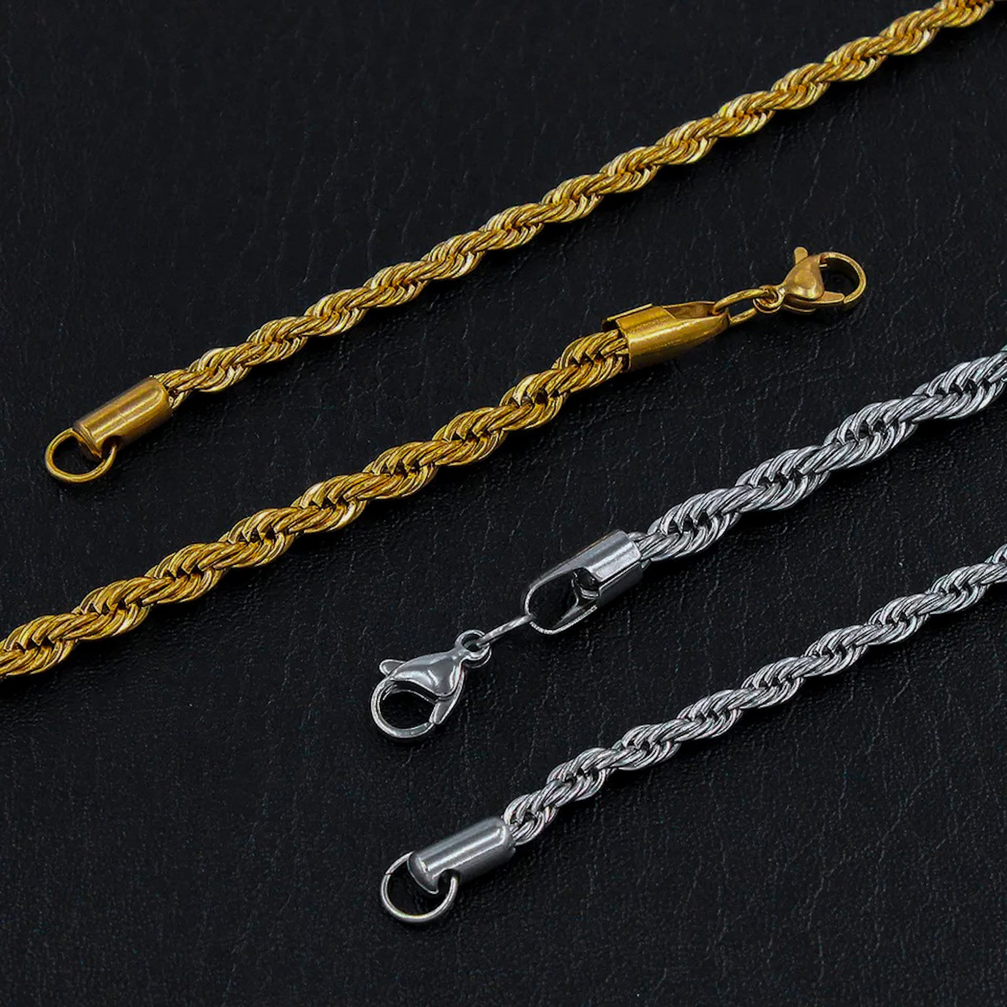 Rope Chain Twist Gold Chain Twist Silver Chain Necklace - Etsy