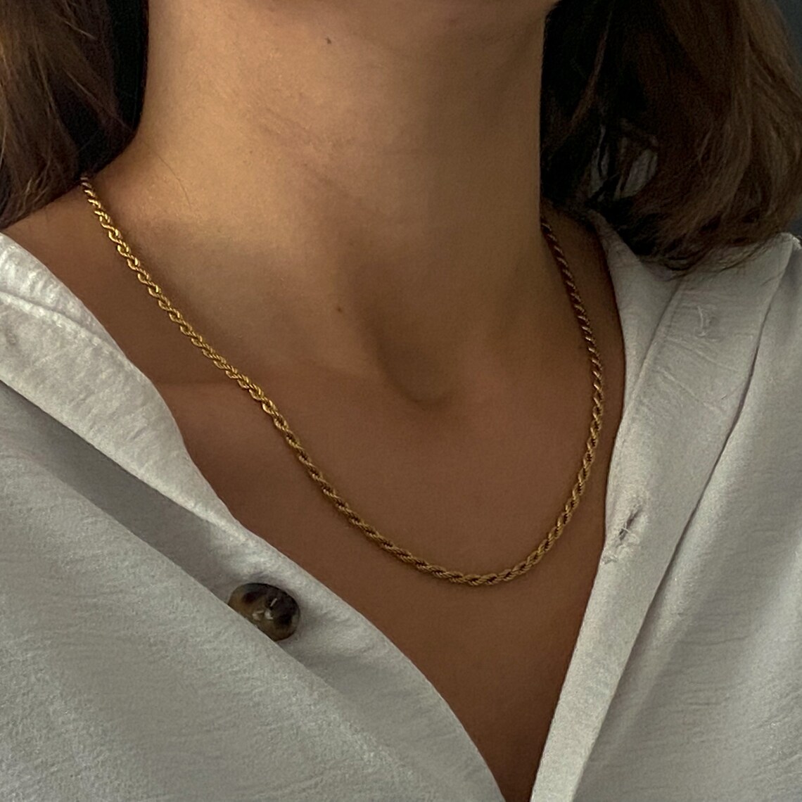 Rope Chain Twist Gold Chain Twist Silver Chain Necklace - Etsy