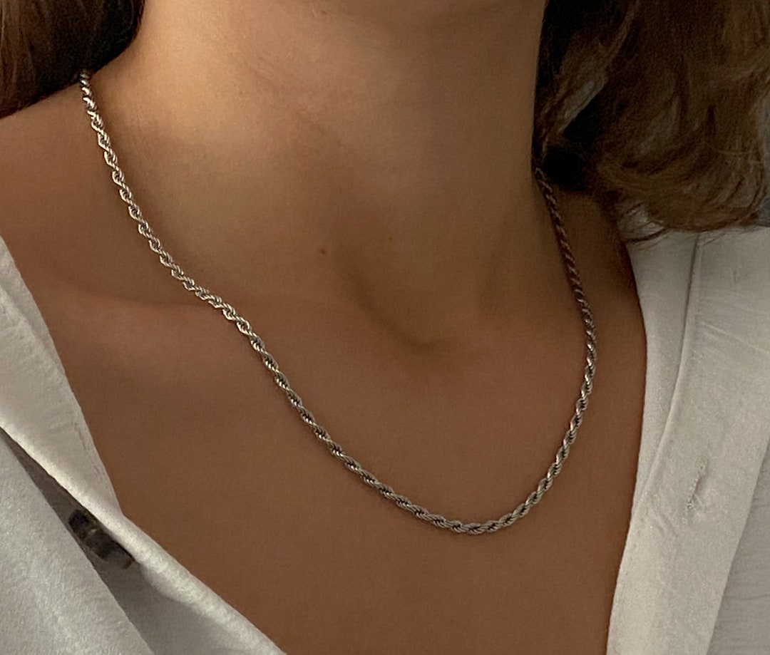 Rope Chain Twist Gold Chain Twist Silver Chain Necklace - Etsy