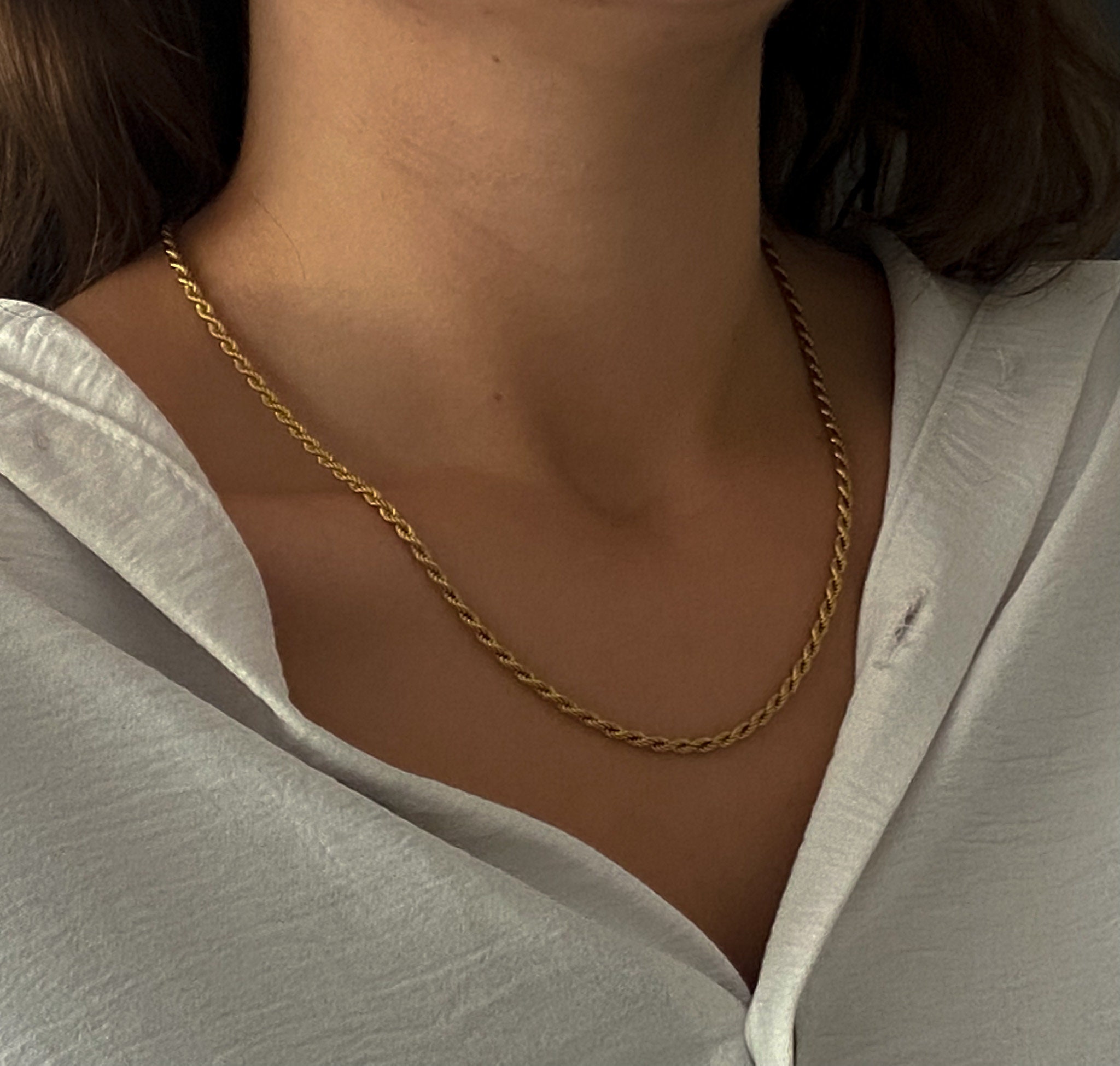 Rope Chain Twist Gold Chain Twist Silver Chain Necklace - Etsy