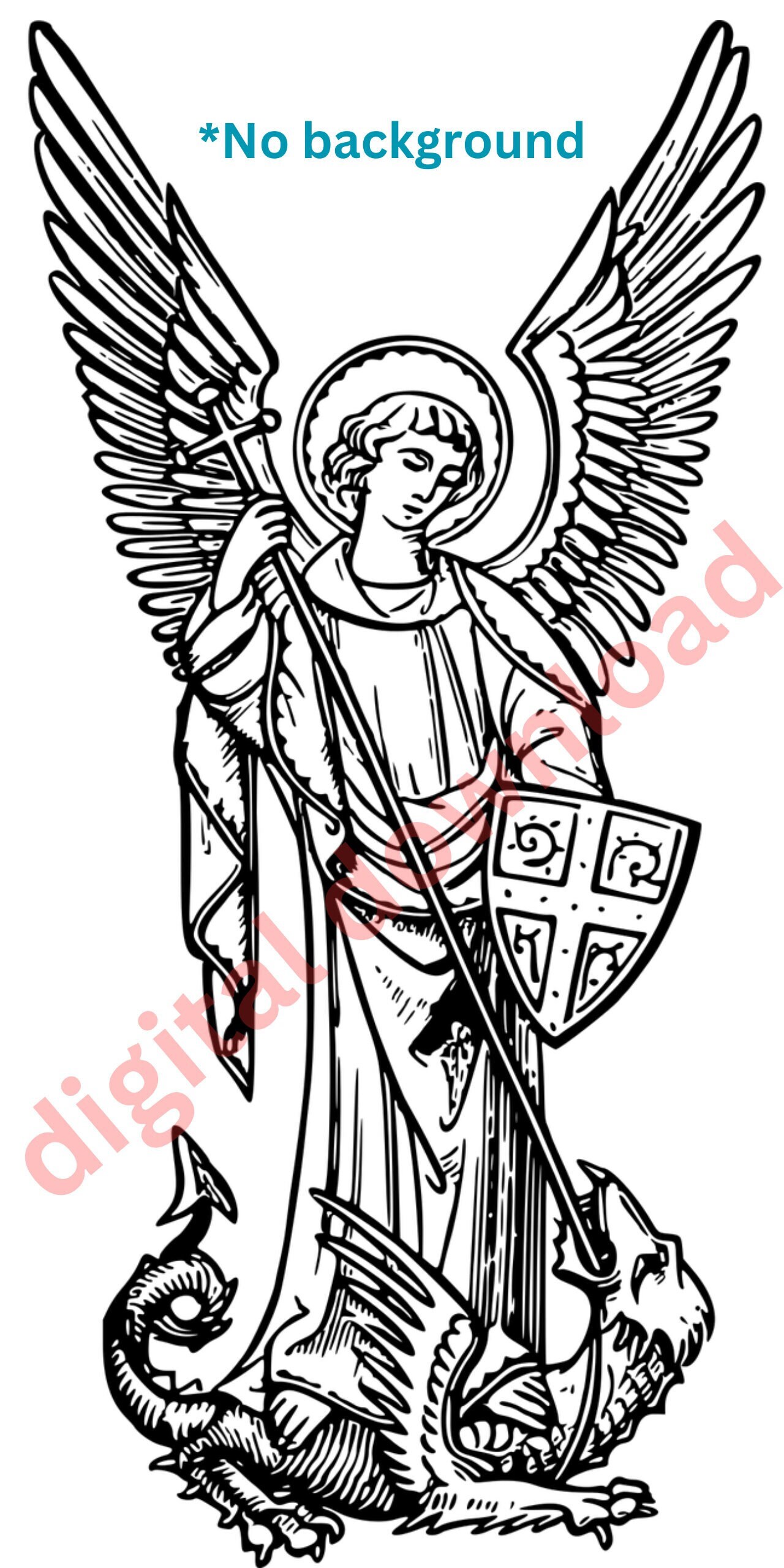 2024 Unique St. Michael the Archangel PNG, DIGITAL Art PRINT ,santo ...