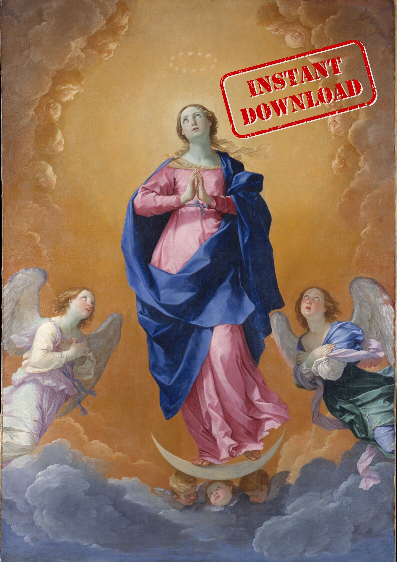 The Divine Mother: Mary, Mother of God DIGITAL; Art Print - Religious ...