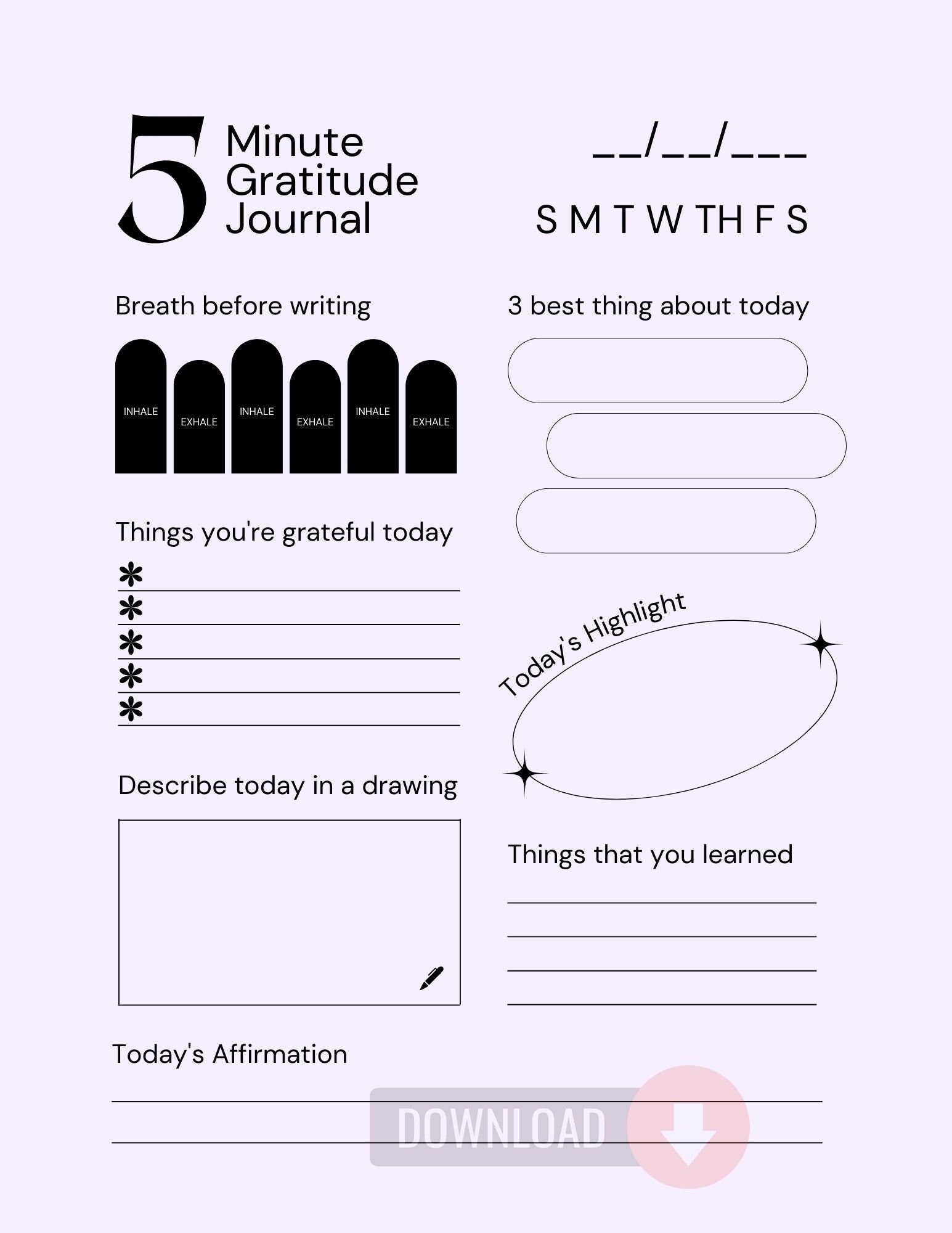 2023 Weekly Gratitude Journal Printable Template, Thankfulness Journal ...