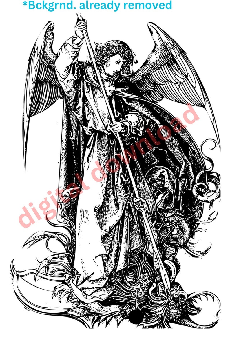 2024 Unique St. Michael the Archangel PNG, DIGITAL Art PRINT ,santo ...