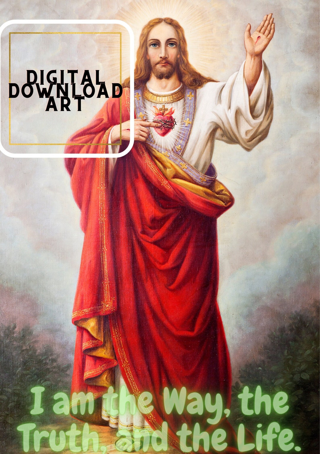 Powerful JESUS CHRIST Religious Digital Print Artwork Inspirational ...