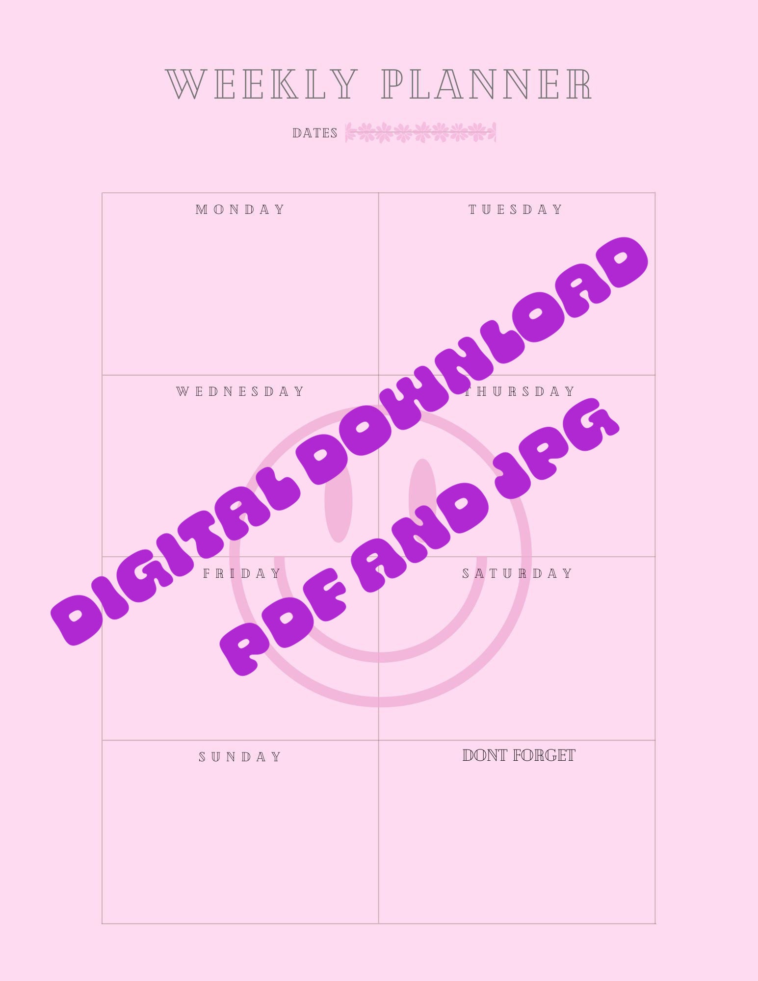 The Pink Planner DIGITAL DOWNLOAD PLANNER Sheets Pdf Goodnotes ...