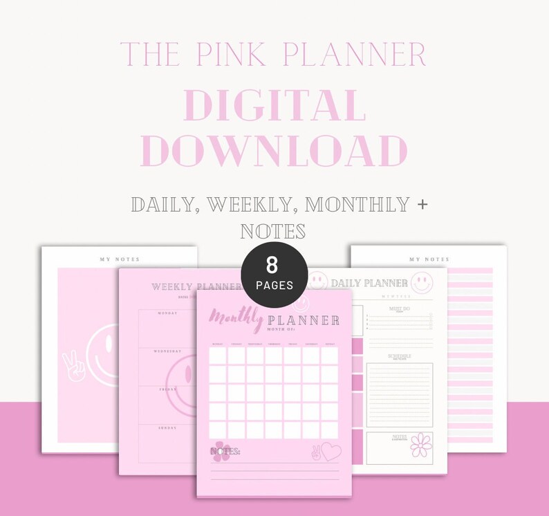 The Pink Planner DIGITAL DOWNLOAD PLANNER Sheets Pdf Goodnotes ...