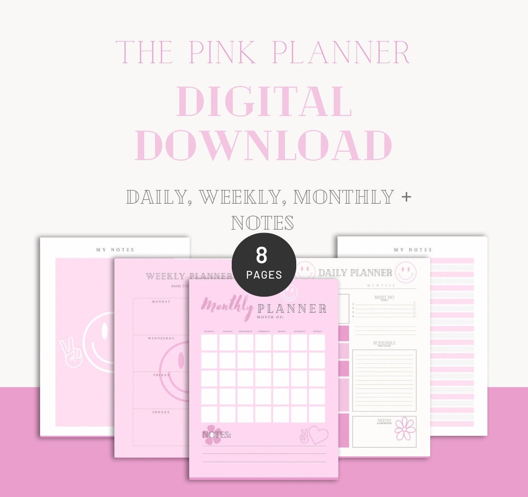 The Pink Planner DIGITAL DOWNLOAD PLANNER Sheets Pdf Goodnotes ...