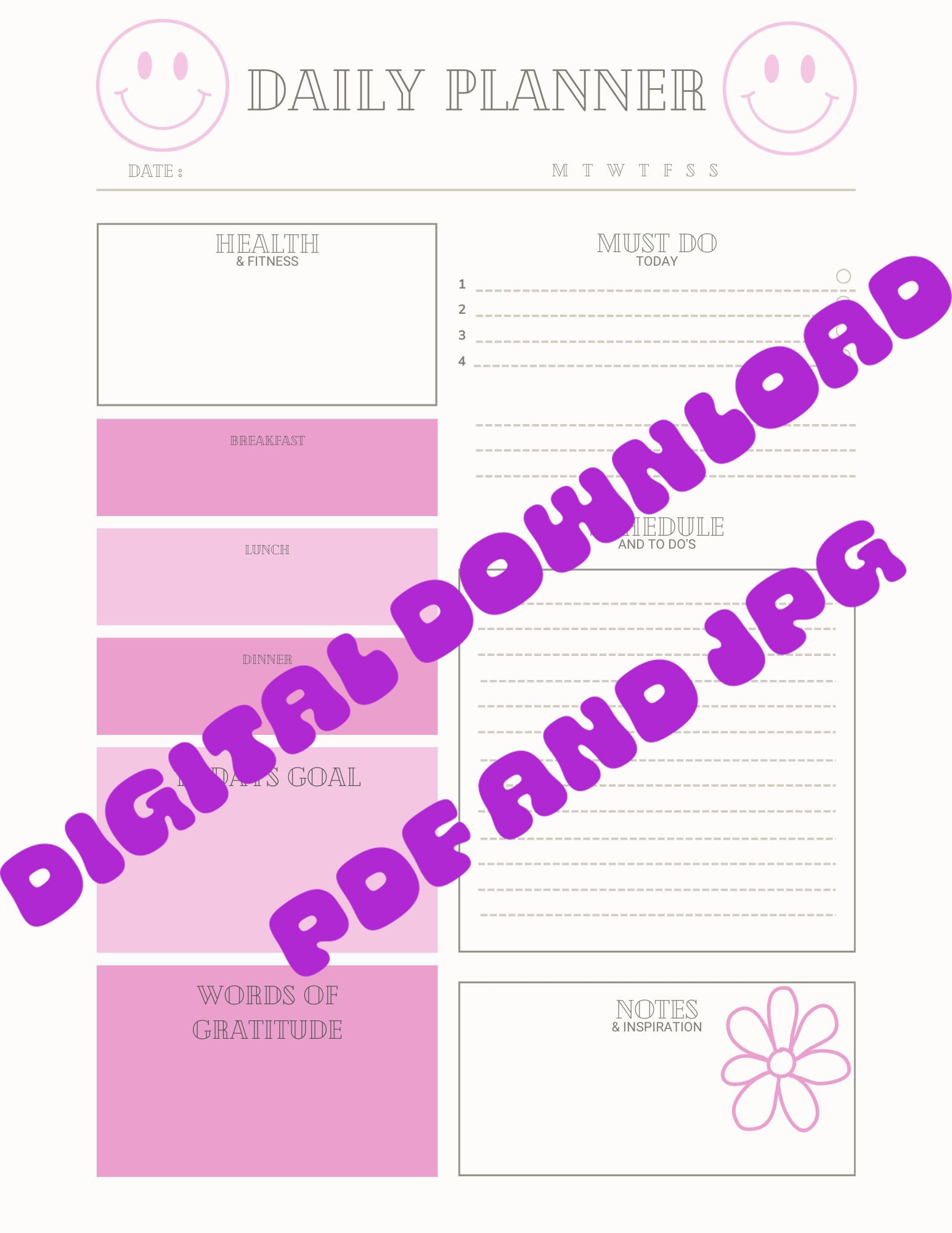 The Pink Planner DIGITAL DOWNLOAD PLANNER Sheets Pdf Goodnotes ...