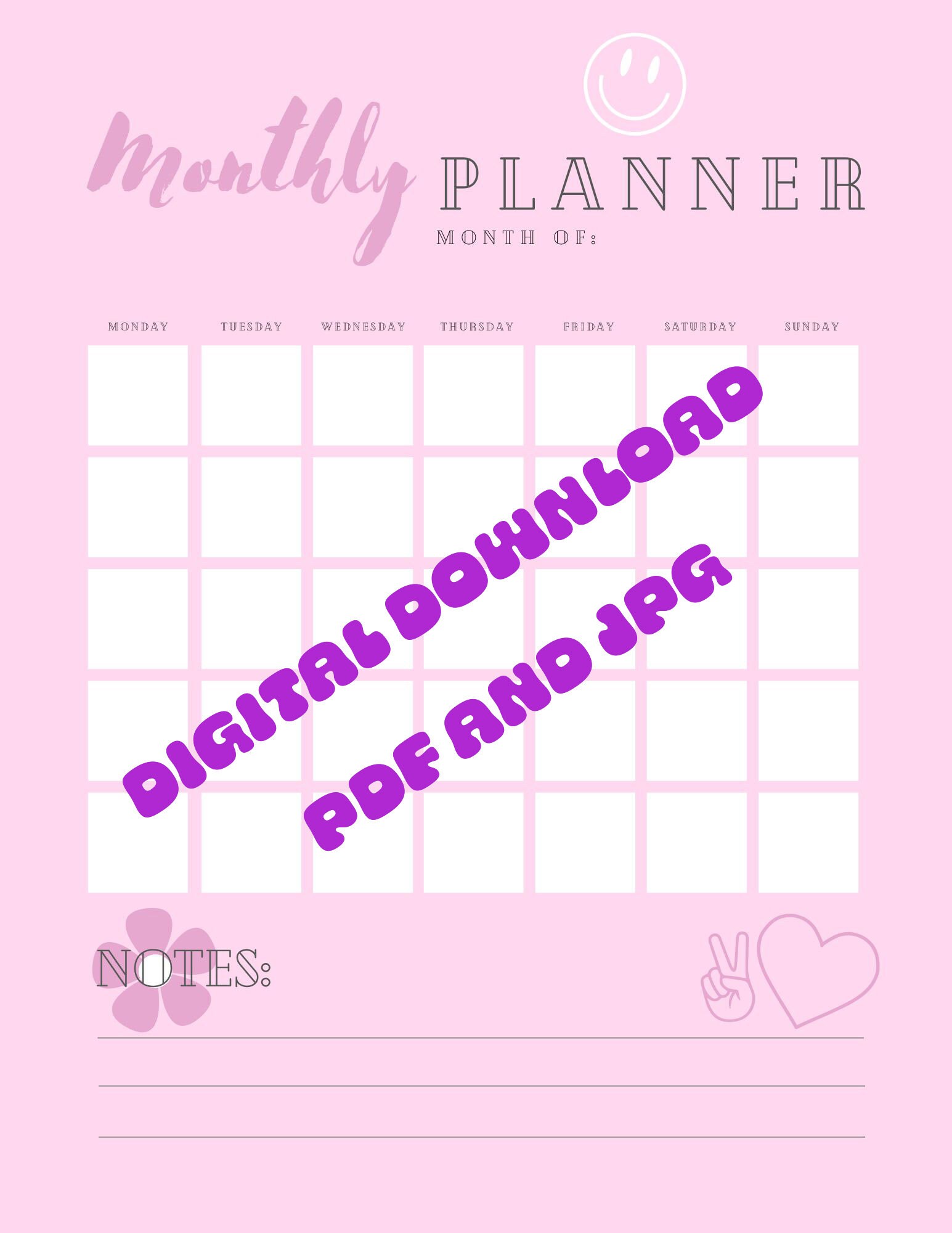 The Pink Planner DIGITAL DOWNLOAD PLANNER Sheets Pdf Goodnotes ...