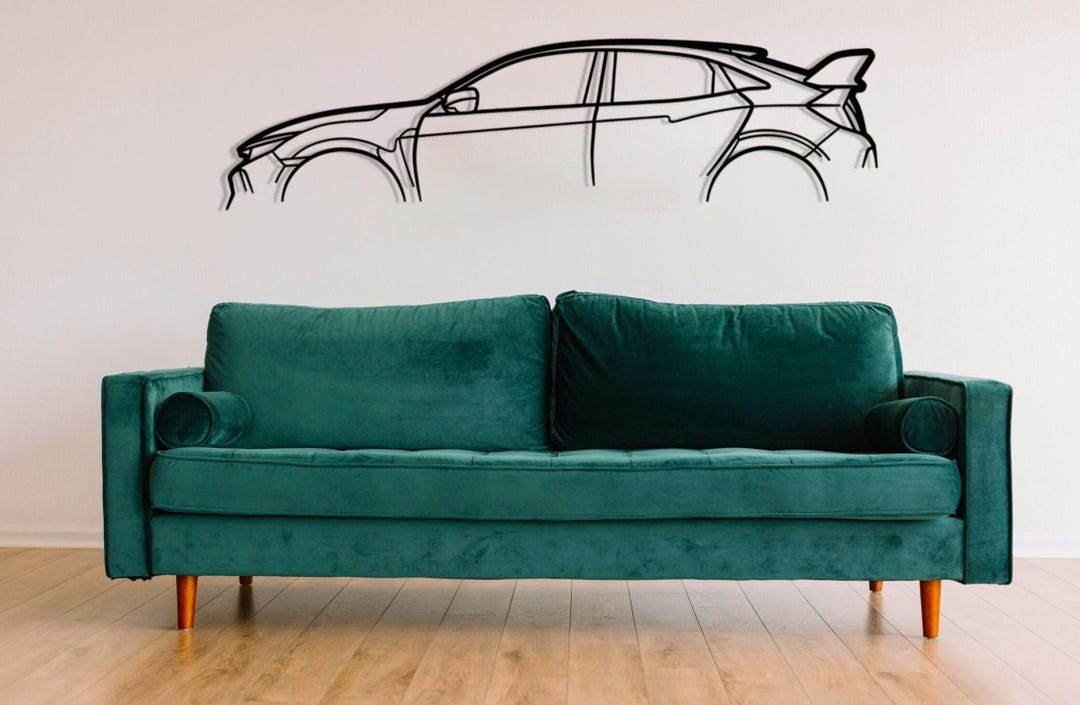 Metal Car Wall Art, Civic Type R Fk8 Wall Decor, Car Wall Design, Car ...