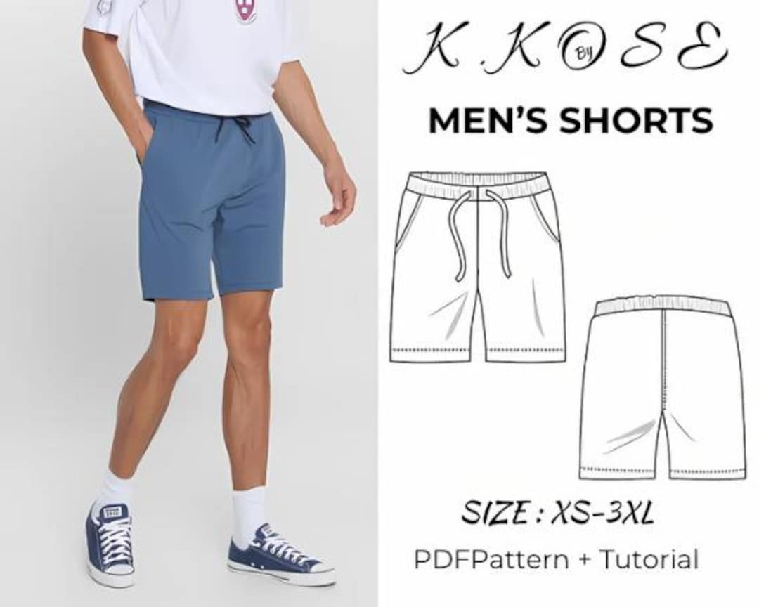 Men's Shorts Sewing Pattern /men Shorts With Pocket/shorts Pattern for ...