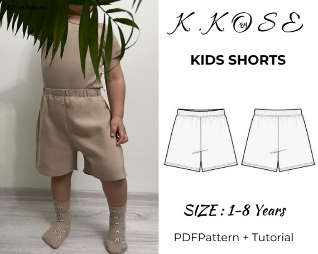 Kıds Shorts/kıds Shorts Sewing Pattern/basıc Shorts Pattern/elastic ...