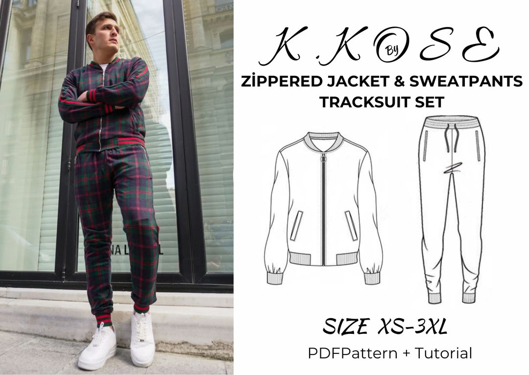 Bomber Jacket & Sweatpants Tracksuit Sewing Pattern (PDF Pattern) - Etsy
