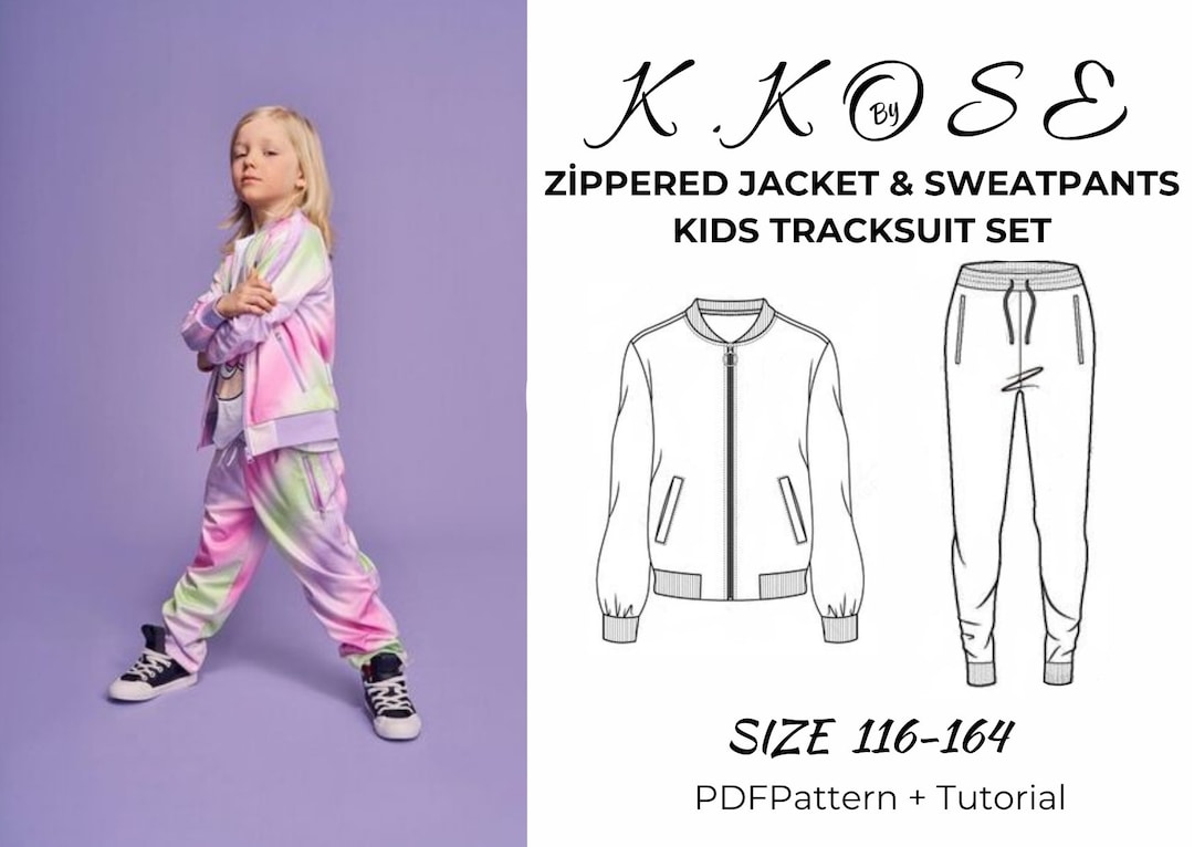 Kids Zippered Jacket & Tracksuit Pattern (PDF Pattern) - Etsy