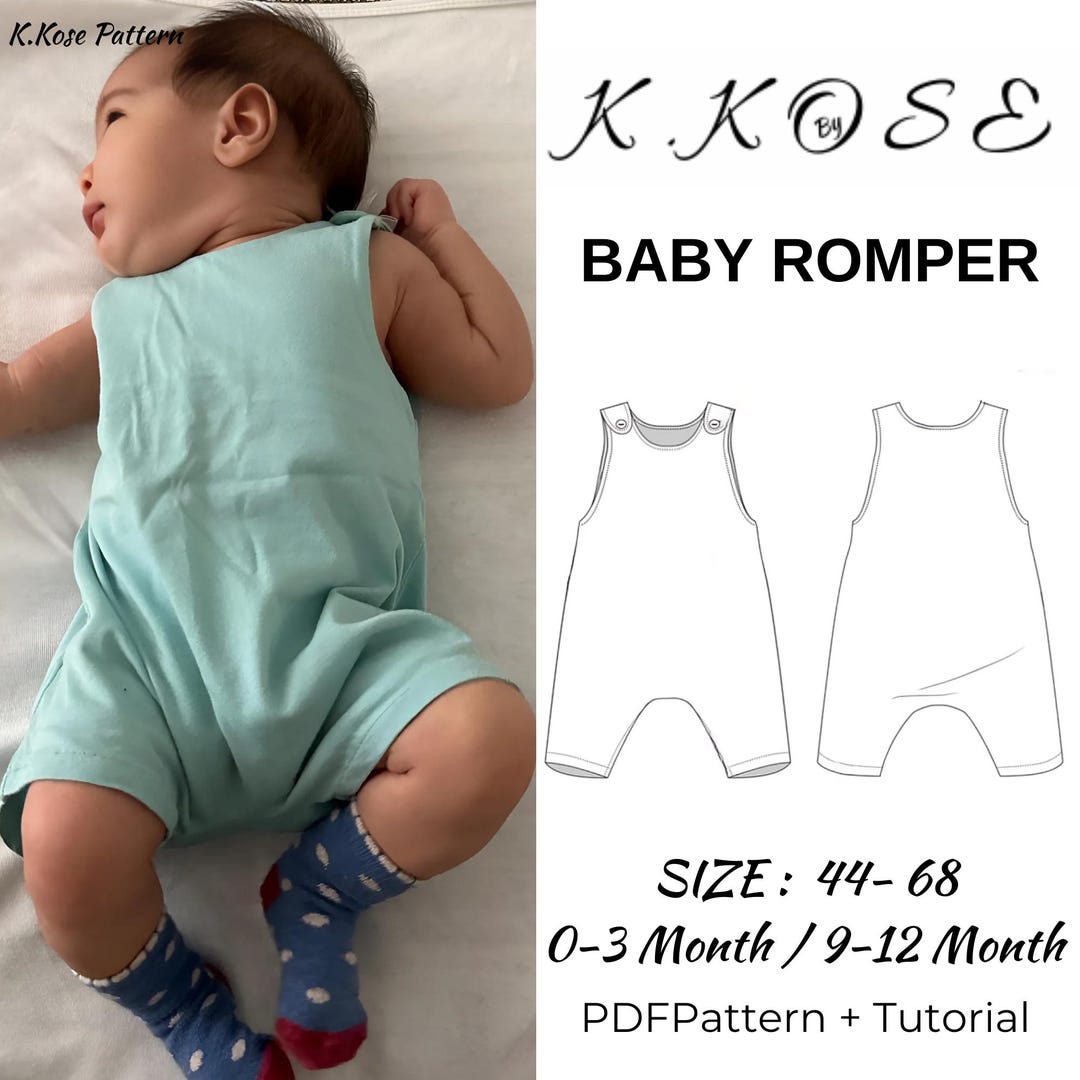 Baby Romper Sewing Pattern PDF | Newborn–12m One-piece Beginner ...