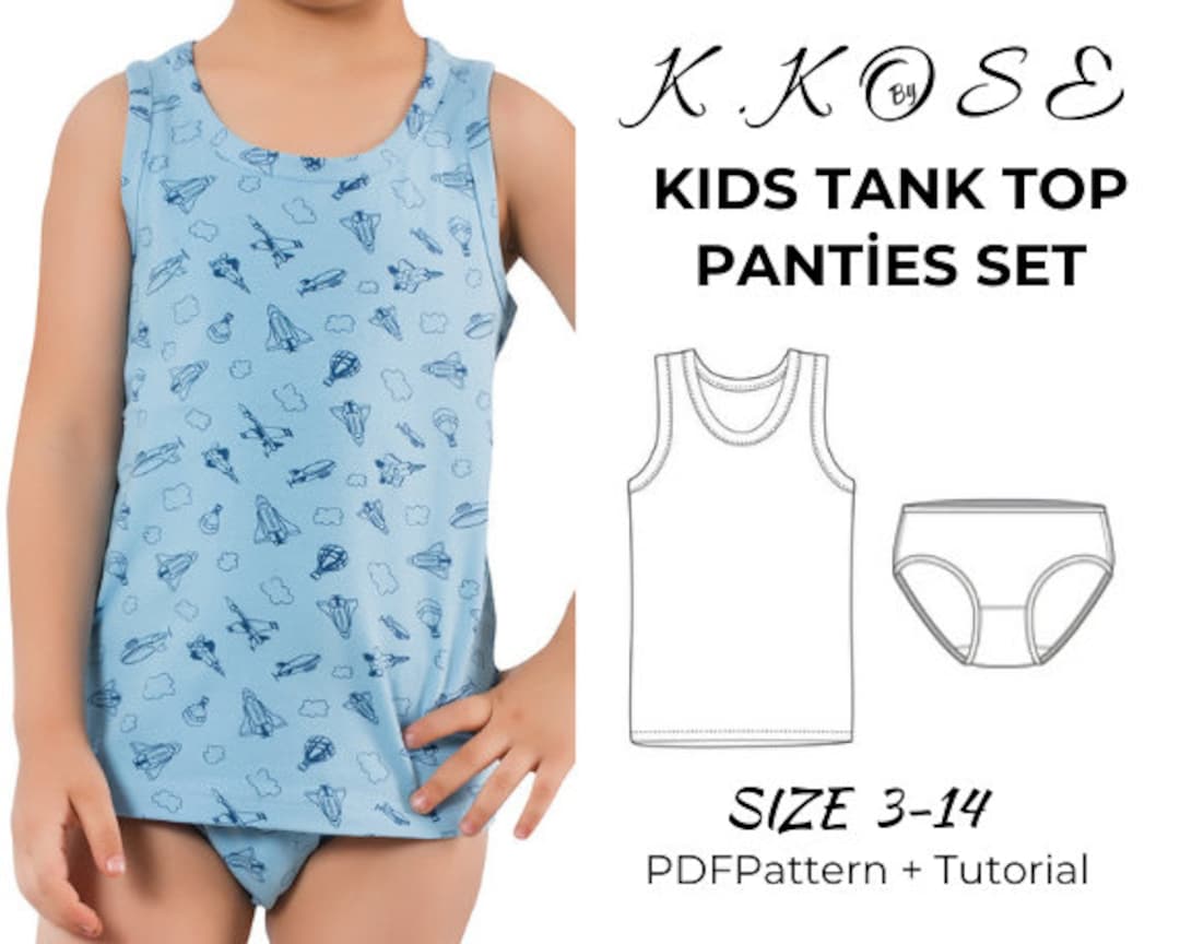 Kıds Tank Top & Panties Set / Underwear Set Sewing Pattern/children's ...