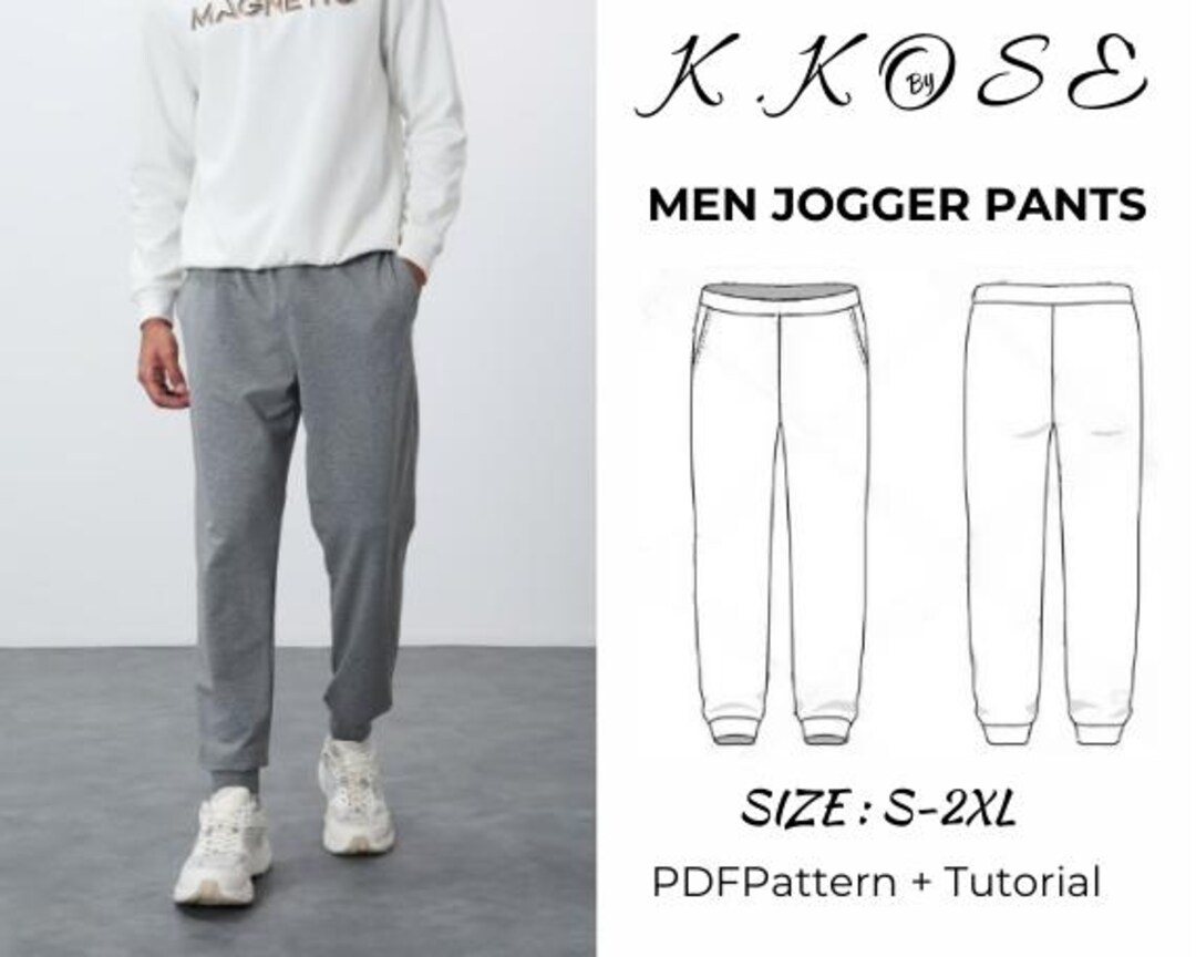 Men Jogger Pants Sewing Pattern/mens Sweatpants Sewing/easy Jogger ...