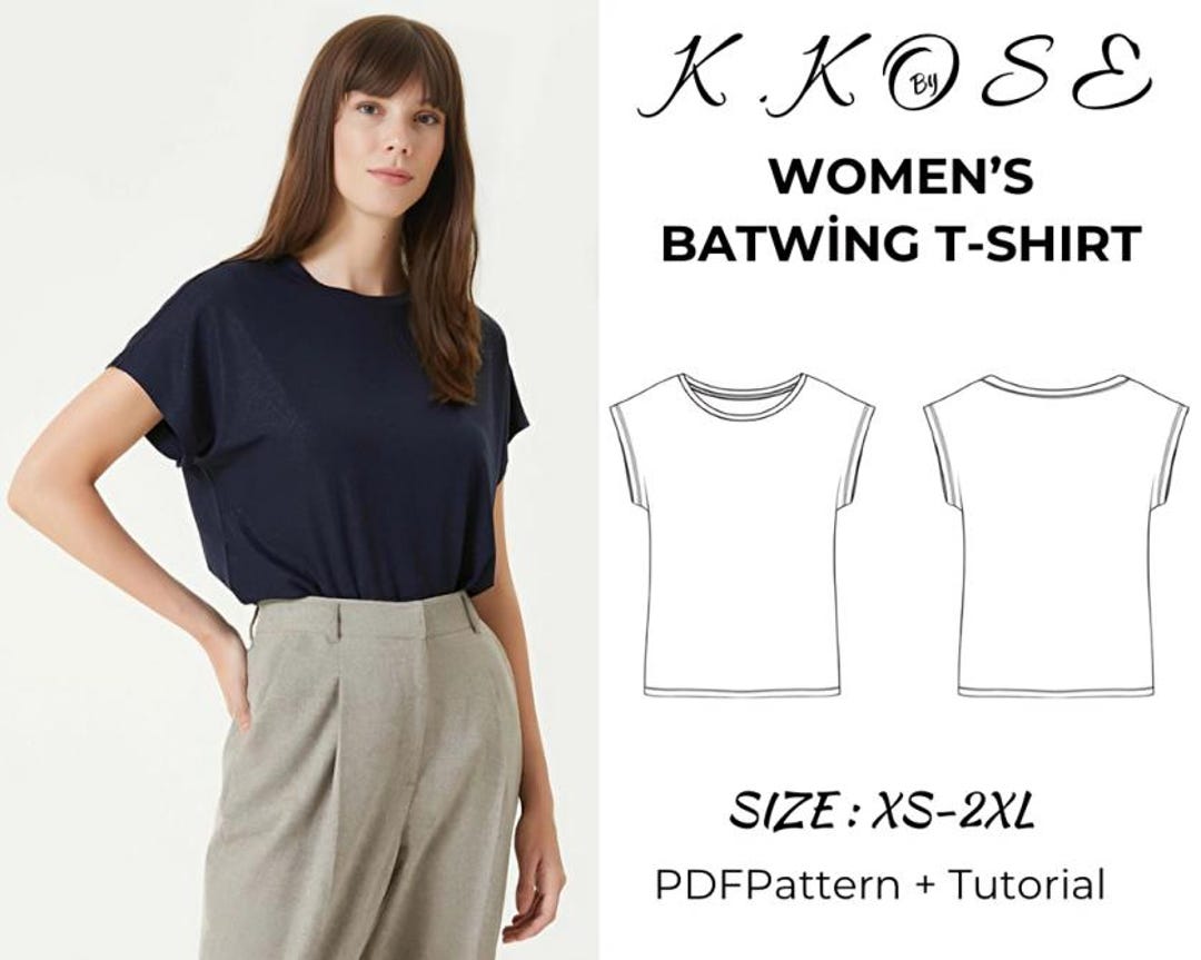 Women's Batwing T-shirt Sewing Pattern /batwing Sleeve Tee/easy Digital ...